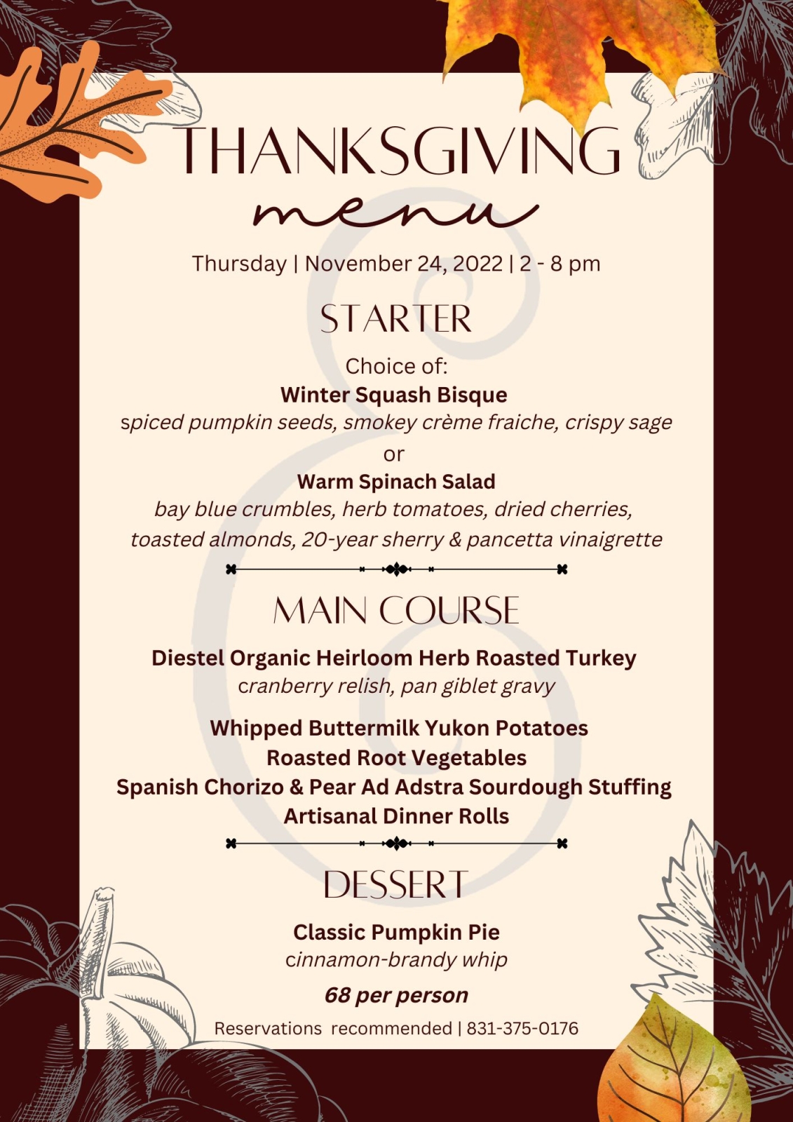 Thanksgiving Dinner at Esteban Restaurant 2022: Dine-In or To-Go | Old ...