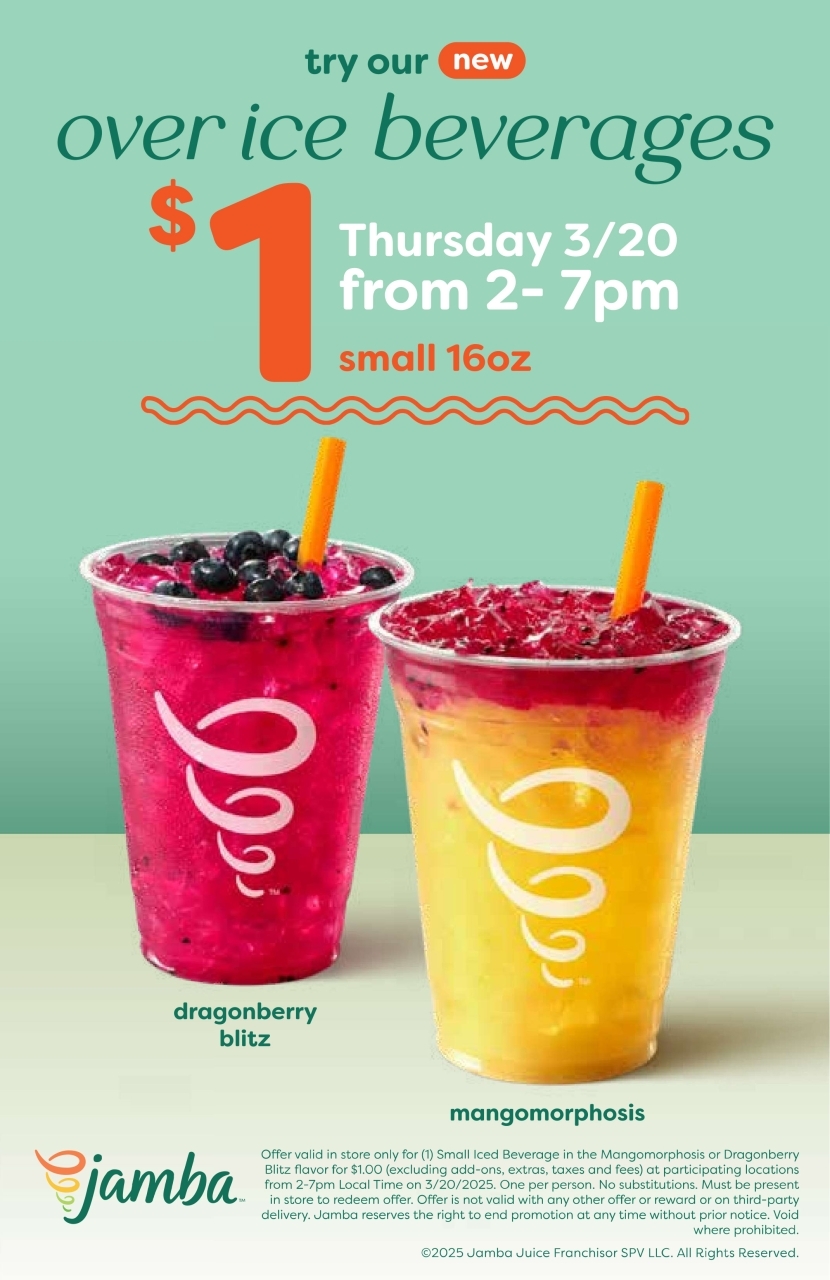 Jamba Special: New Over Ice Beverages | Old Monterey