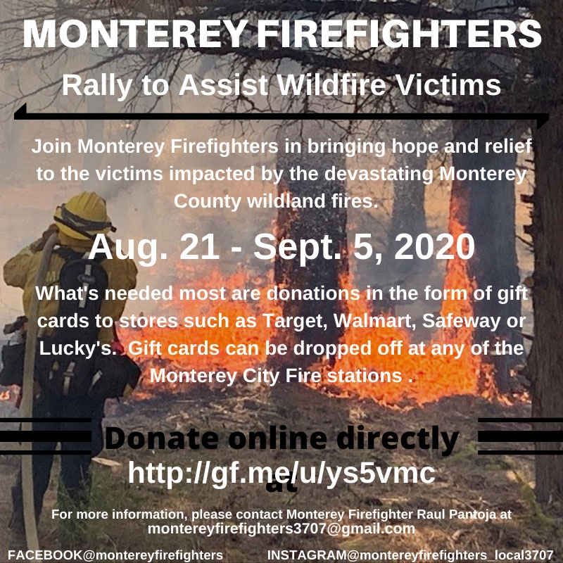 Monterey Firefighters: Fire Victims Relief Fund | Old Monterey
